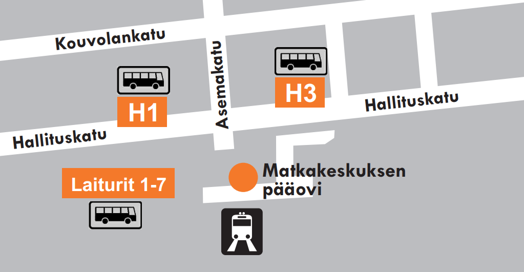 Matkakeskuksen linja-autopysäkit - Kouvolan kaupunki