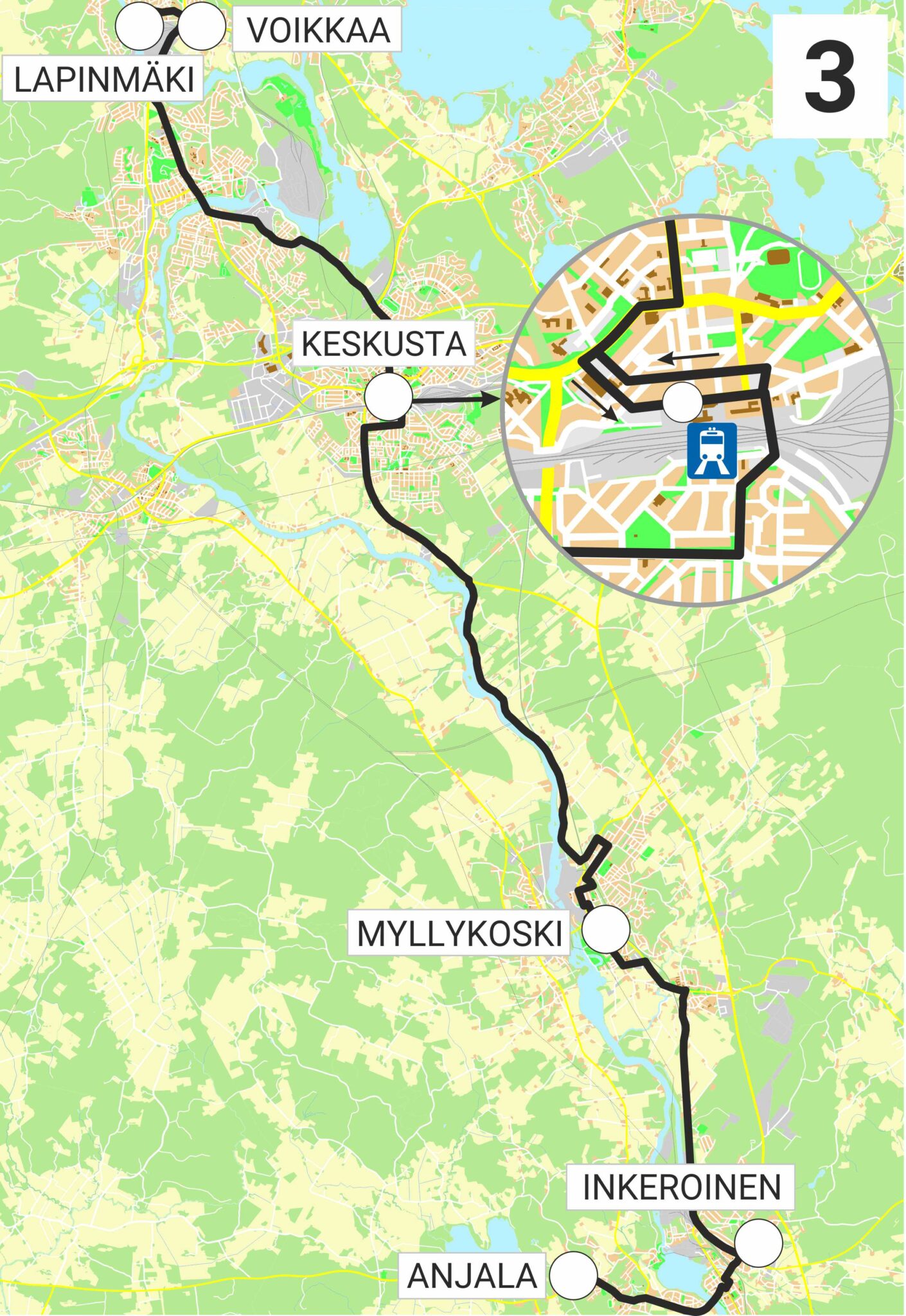 Uusi bussilinjasto esittelyssä: Runkolinja 3 - Kouvolan kaupunki