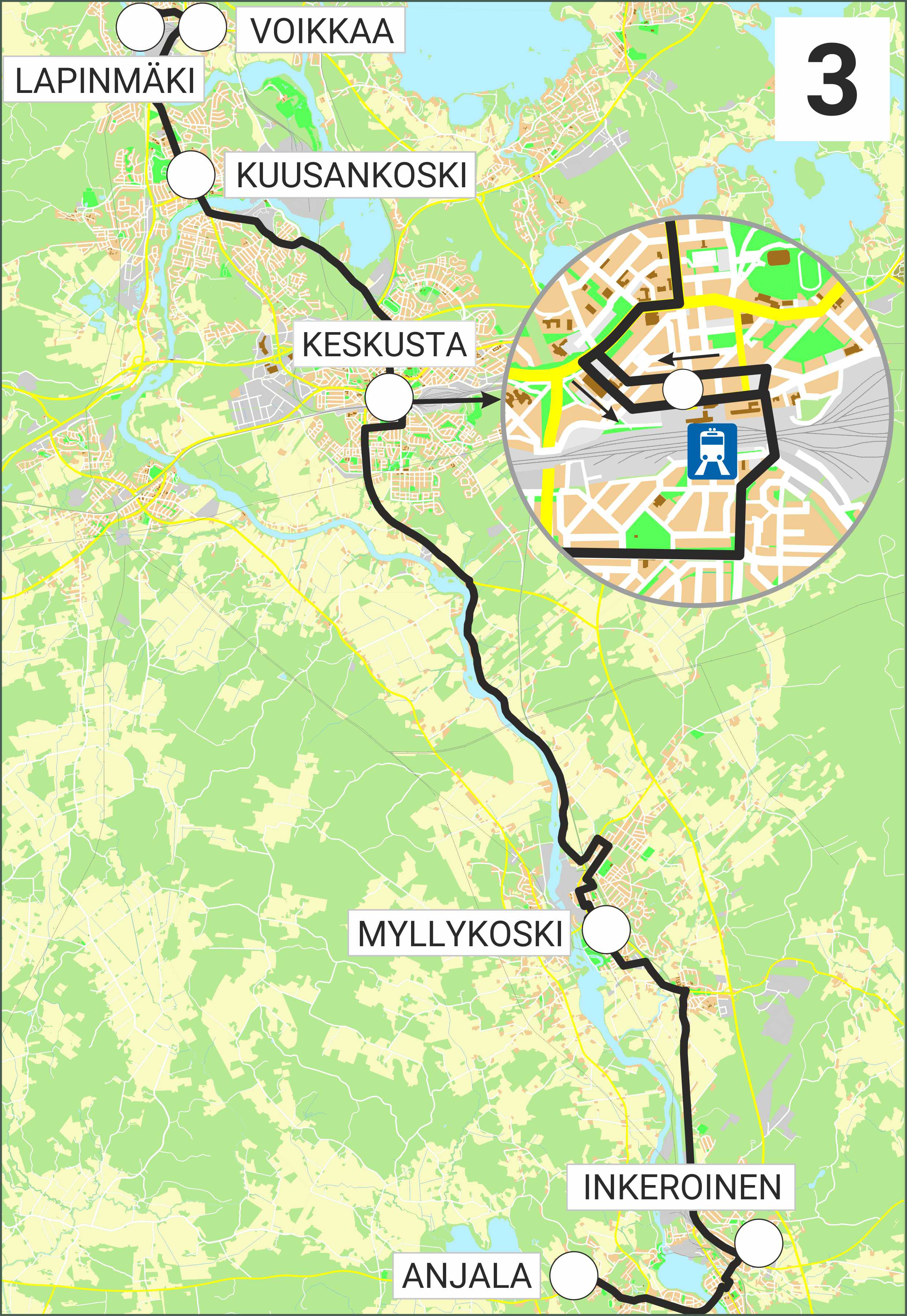 Linja 3 - Kouvolan kaupunki