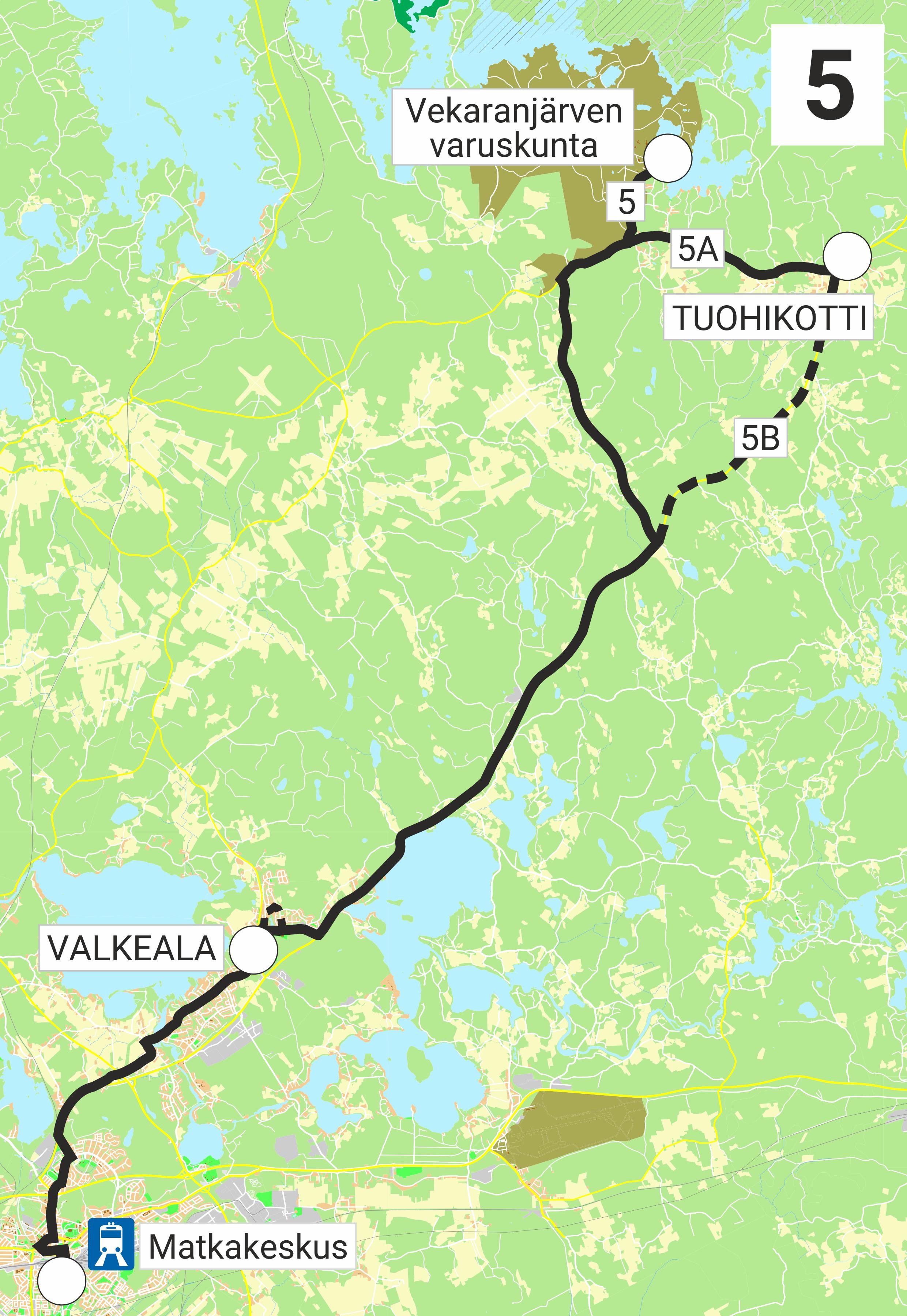 Linja 5, 5A, 5B - Kouvolan kaupunki