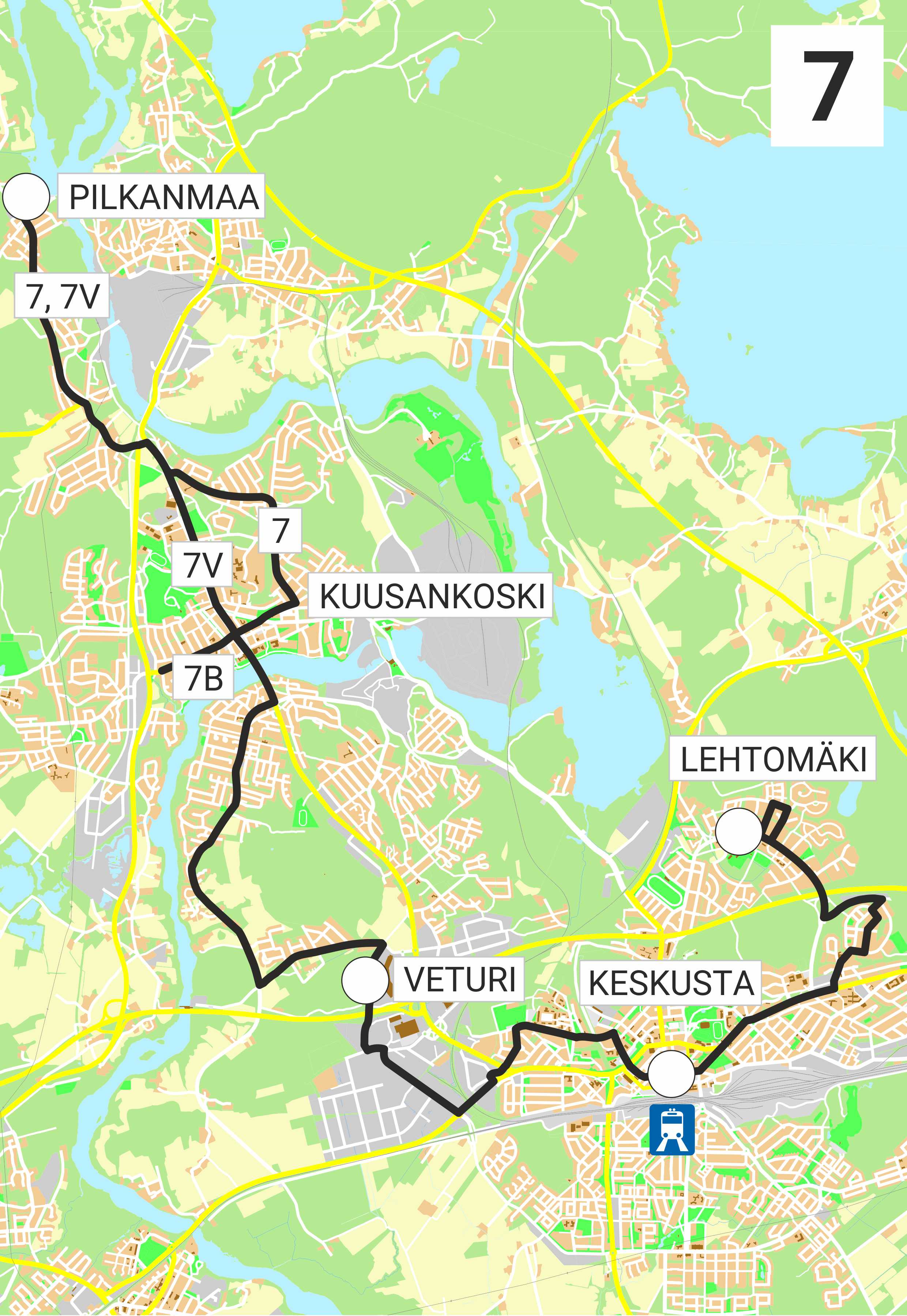 Linja 7, 7B, 7V - Kouvolan kaupunki